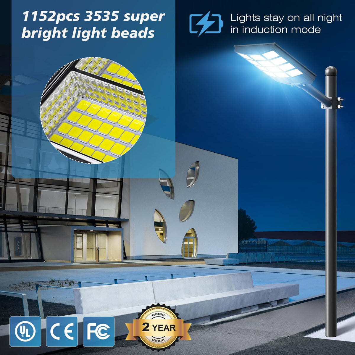 Sunwish 5000W Solar Street Lights - IP66 Waterproof, 6500K LED Flood L ...