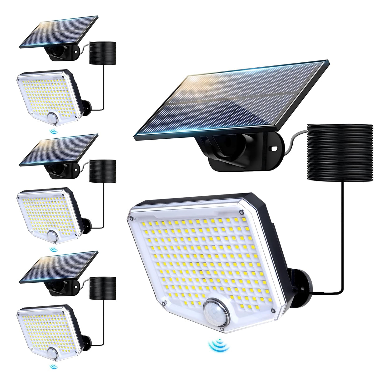 JumJam Solar Lights Outdoor, 180 Beam Angle Security Lights with Remote ...