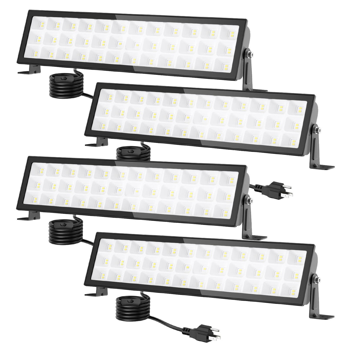 4Pack Shop Lights 100W Led Shop Light 14000Lm Super Bright Plug In Gar ...