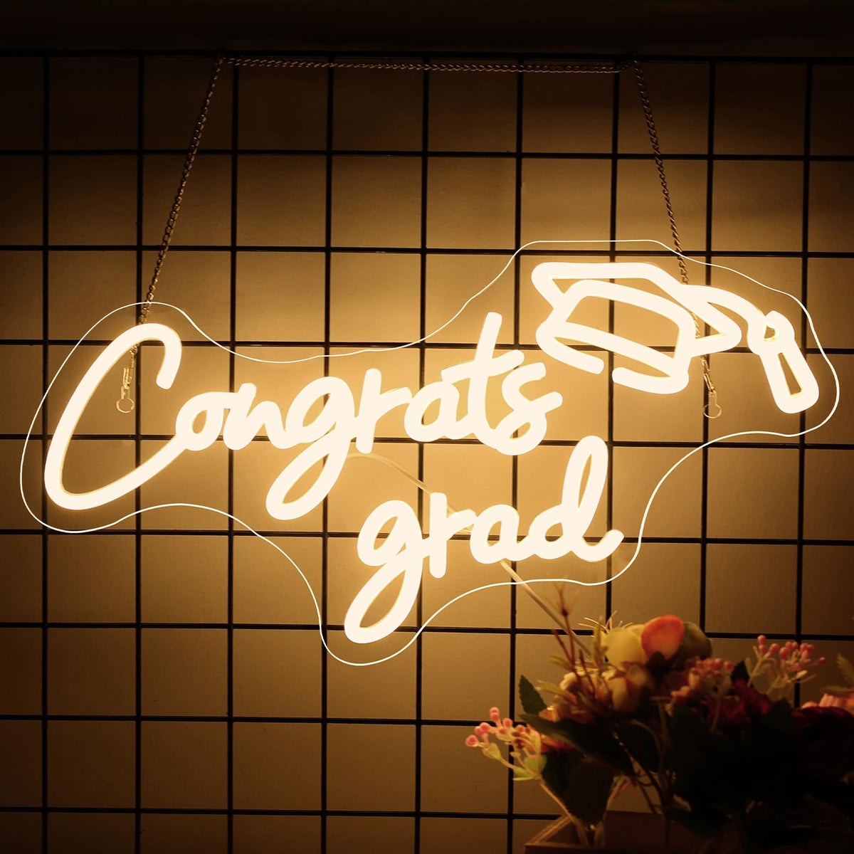Nosun Congrats Grad Neon Sign Grad Neon Signs For Wall Decor Warm Whit ...