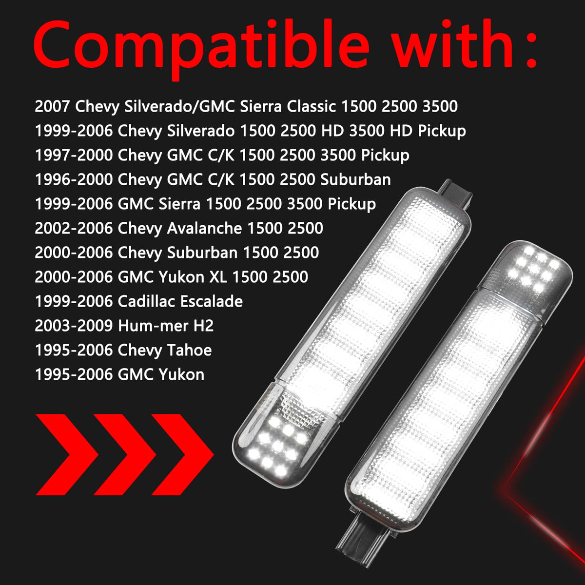 Afeisol Led Side Door Panel Lights Courtesy Light Fit For Chevy Sierra ...