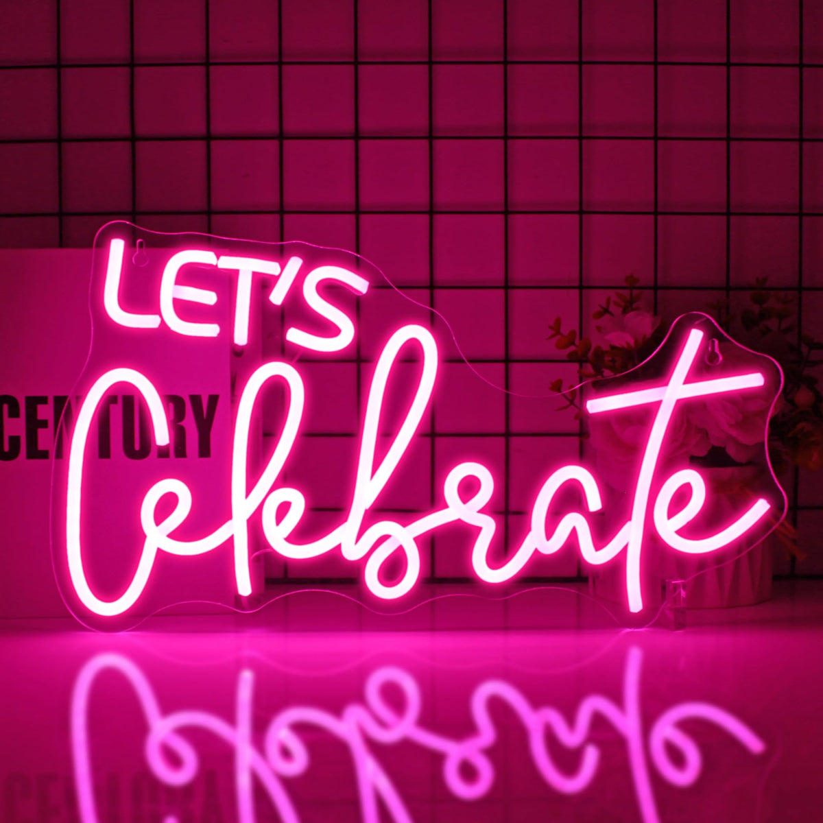 Ebdobgbs Lets Celebrate Neon Sign Led Neon Lights Neon Signs for Wall ...