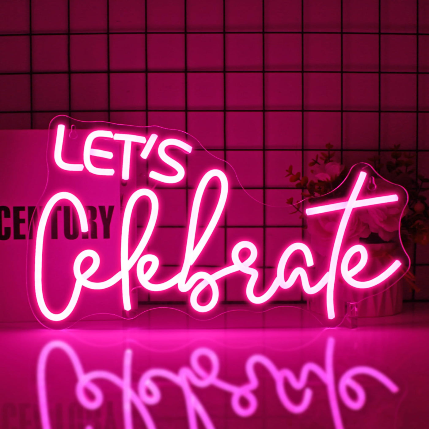 Ebdobgbs Lets Celebrate Neon Sign Led Neon Lights Neon Signs for Wall ...
