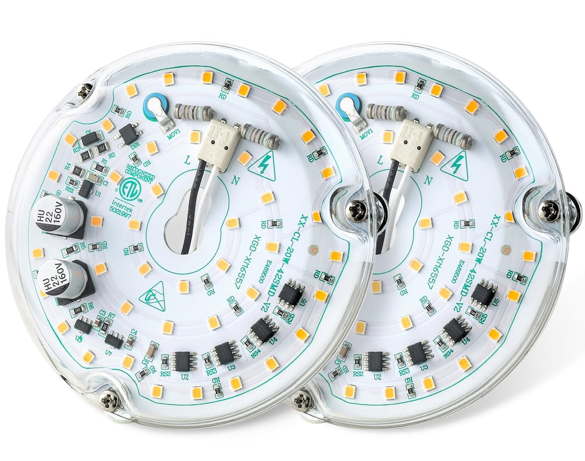 HAOLEDI 2 Pack 4'' 20W LED Ceiling Fan Light Retrofit Kit, Ceiling ...