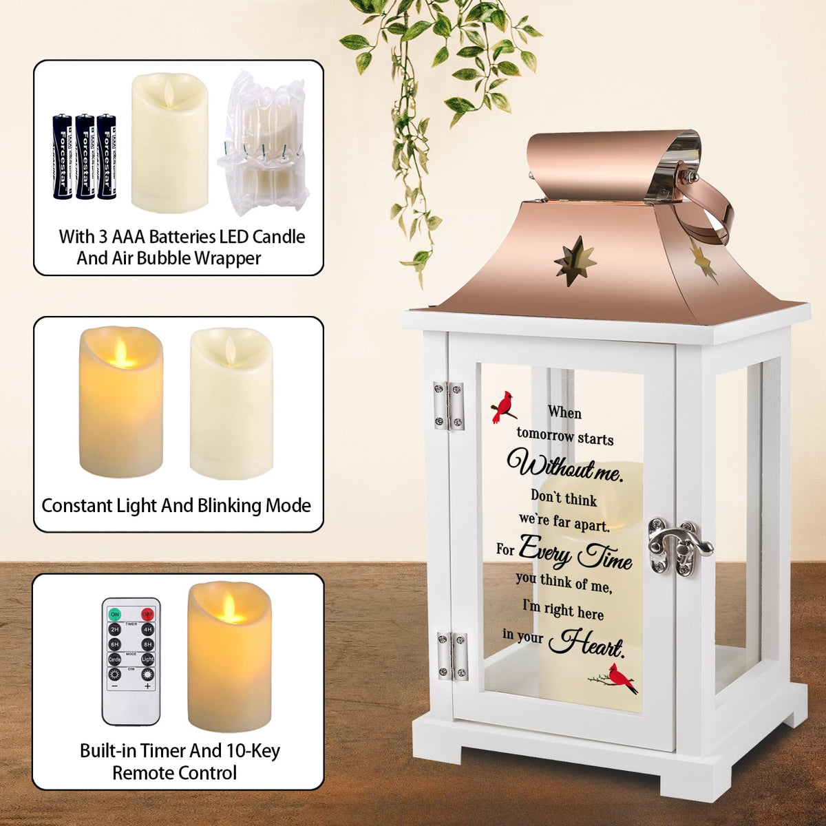 Memorial Lantern, Sympathy Gifts for Loss of Mom/Dad/Loved One ...