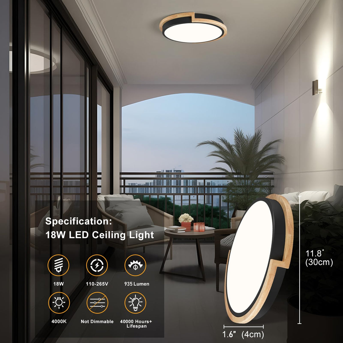 Peblto Modern Led Close To Ceiling Light, Round Shape Flush Mount Ceil ...