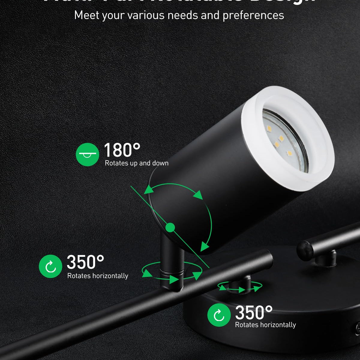Bojim Flexible Led Track Lighting, 4-Light Black Track Lighting ...