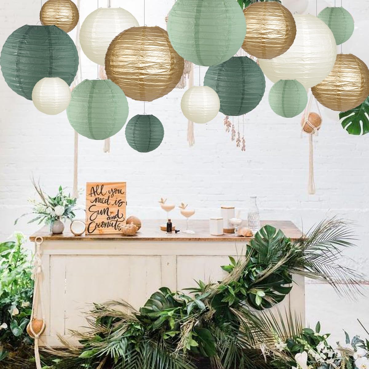zilue Paper Lanterns Decorative, Round Hanging Paper Lanterns ...
