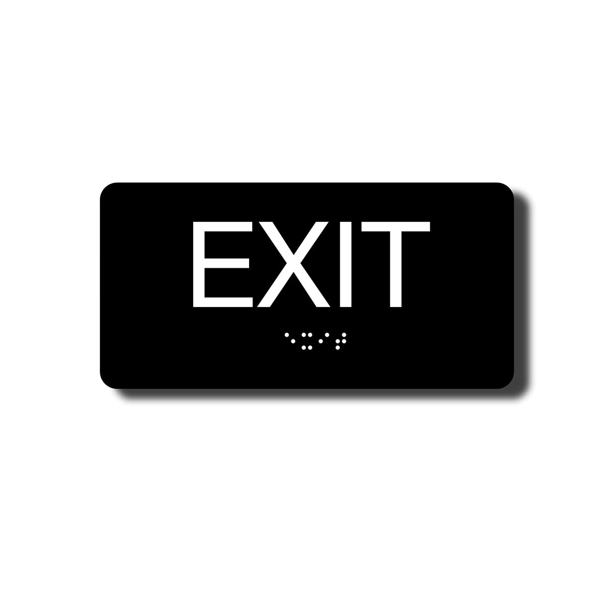 Nap Tags - Ada Compliant Exit Sign With Braille (6" X 3" Bla – Lightsdaddy