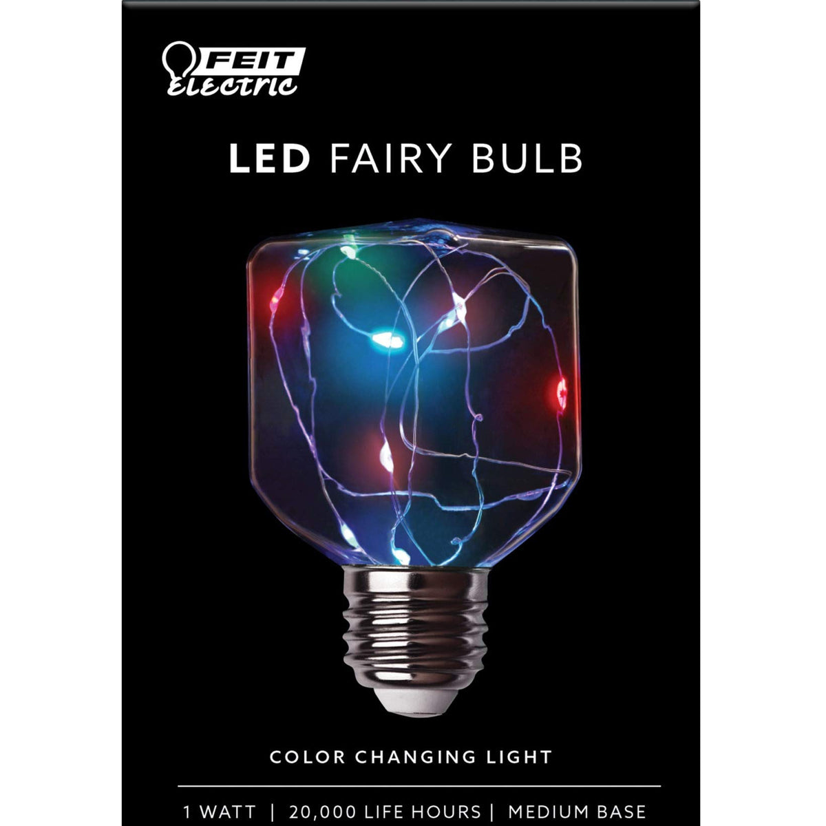 Feit Electric LED Bulb Fairy Square E26 Multi-Colored 1 pk, Copper, Mo ...