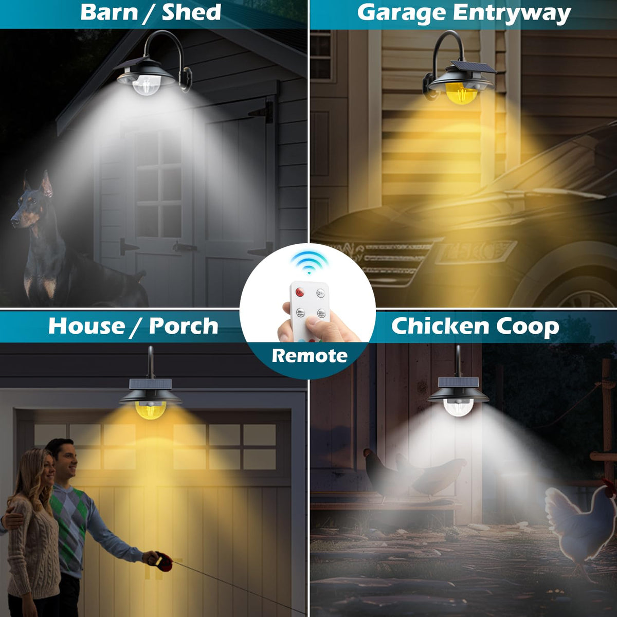 SIEDiNLAR Solar Barn Light Outdoor 3 Modes 2 Lighting, Garage Shed ...