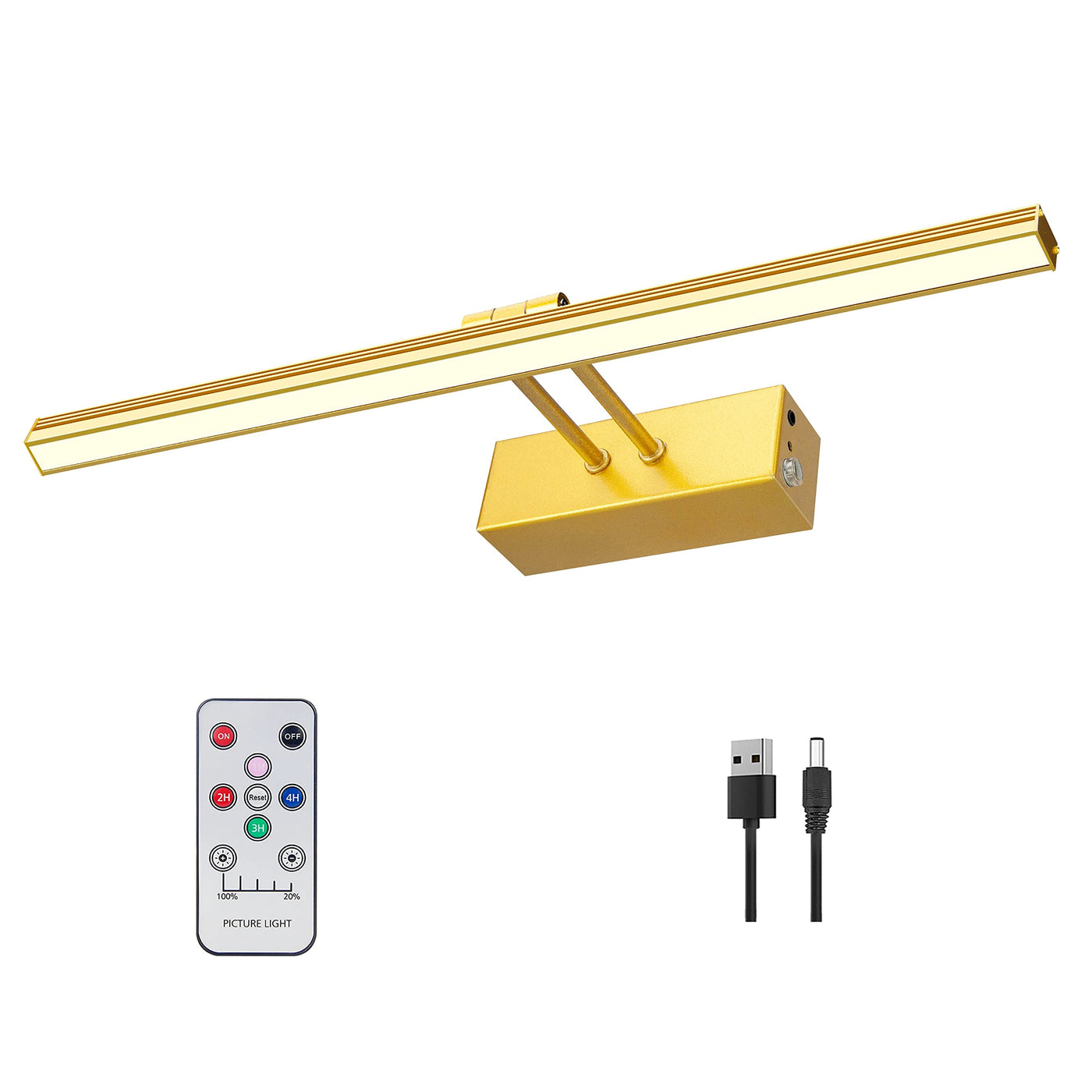 Funchday 16 Battery Operated Picture Light - Brass Metal Art Light Wit ...