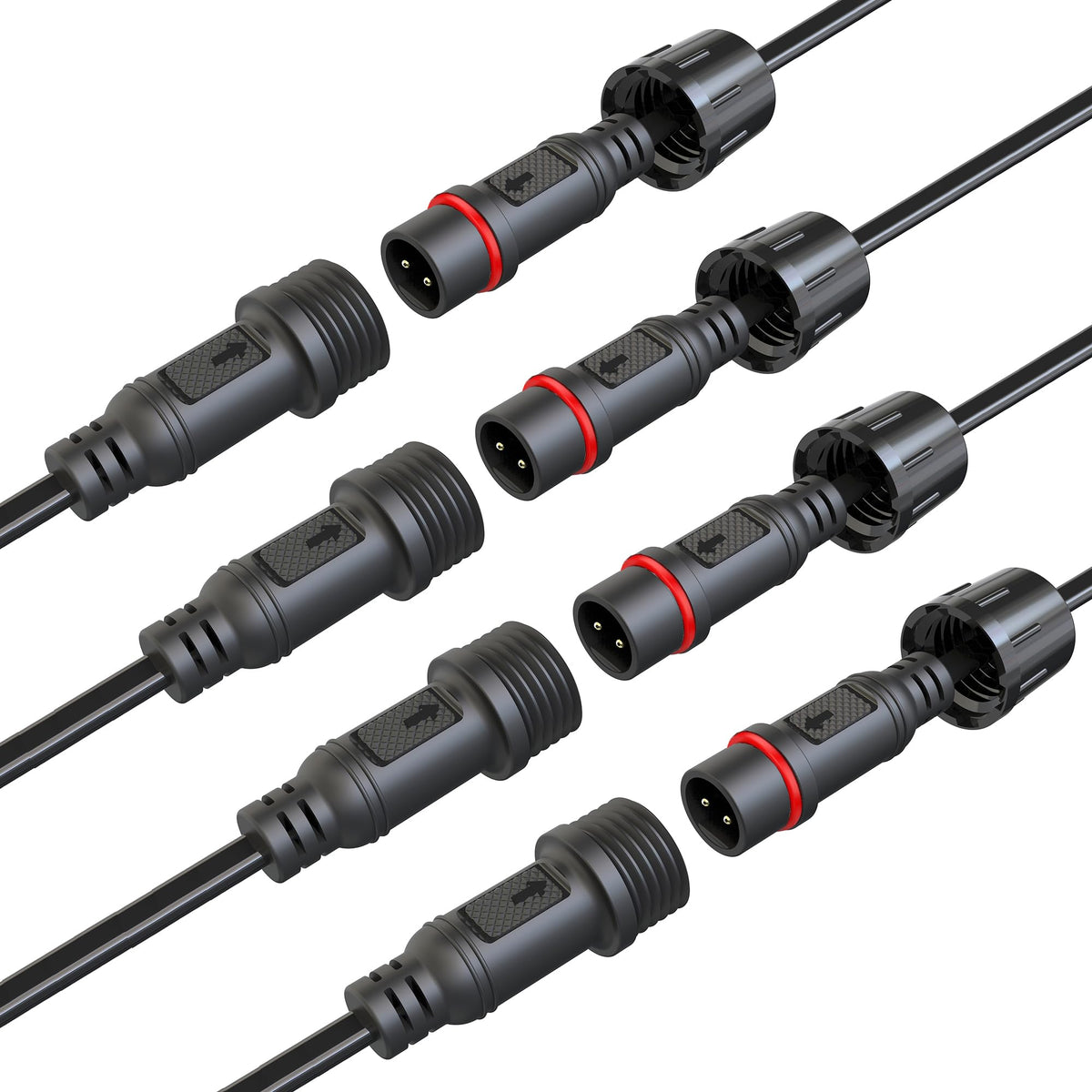 YETOR Waterproof Connectors 2 Wire,18AWG Male Female Plug LED Connector ...