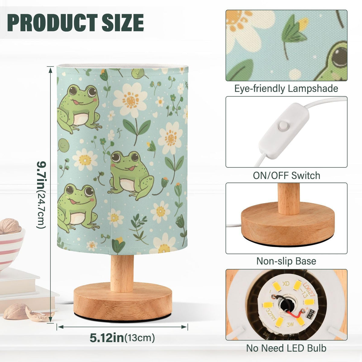 Goodold Cute Kawaii Frogs Led Table Lamp - Modern Minimalist Bedside L ...