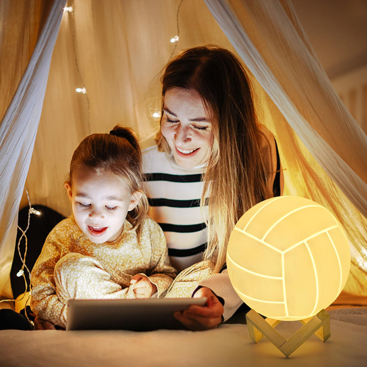 Mydhall 3D Night Light Volleyball Lamp, Remote Control, 16 Colors, 7.1 ...