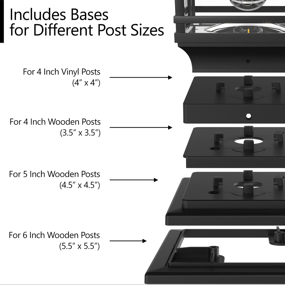 Davinci Lighting Edison Solar Outdoor Post Cap Lights - 4x4 5x5 6x6 ...