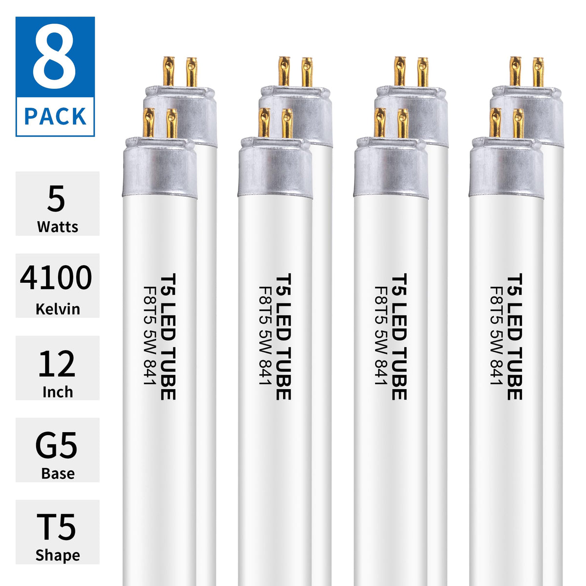 Wesome Lighting 8 Pack 12 Inch F8T5/Cw Led Replacement Bulbs 4100K Coo ...