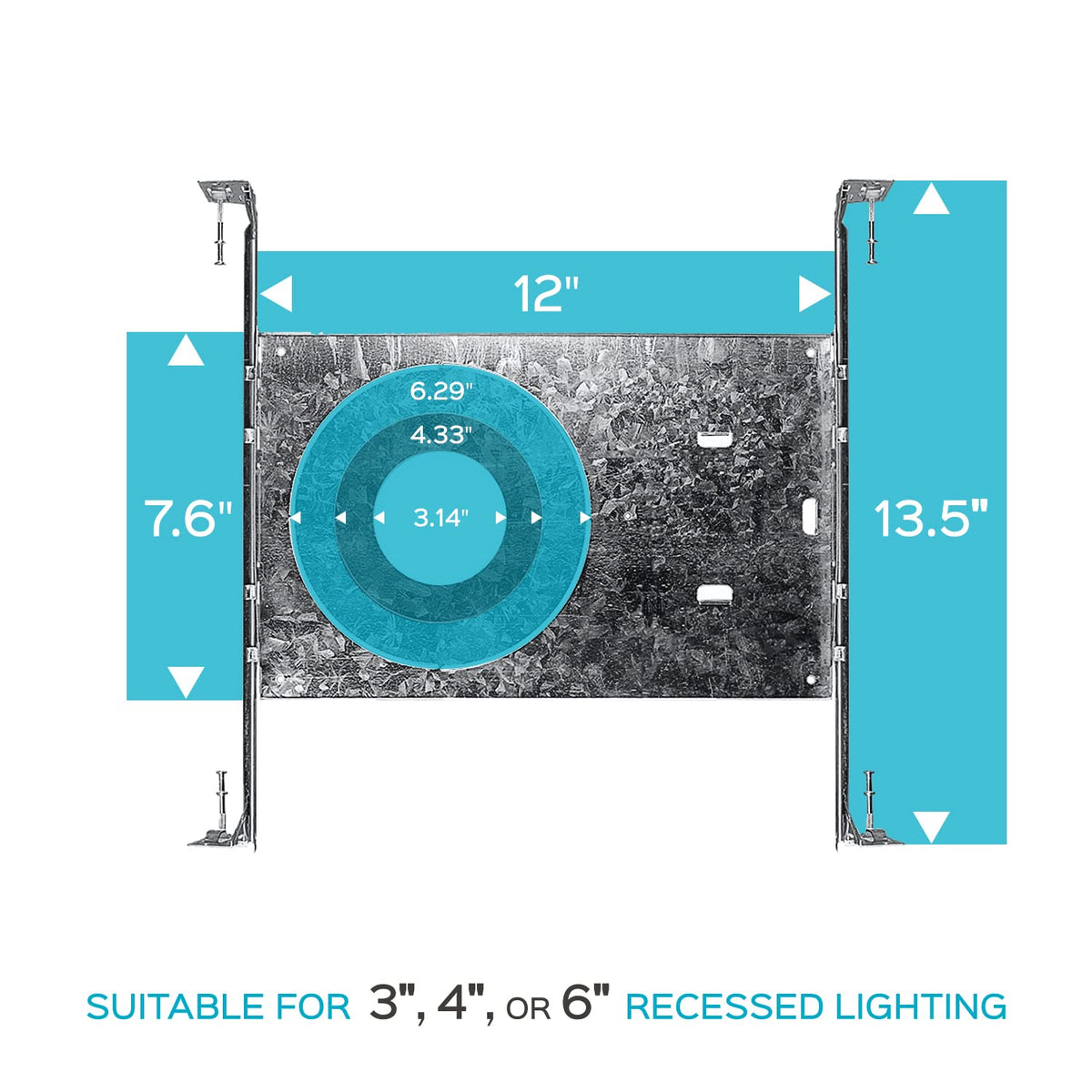 LUXRITE LED Recessed Lighting Kits, ETL Listed, Extendable Hanger Bars ...