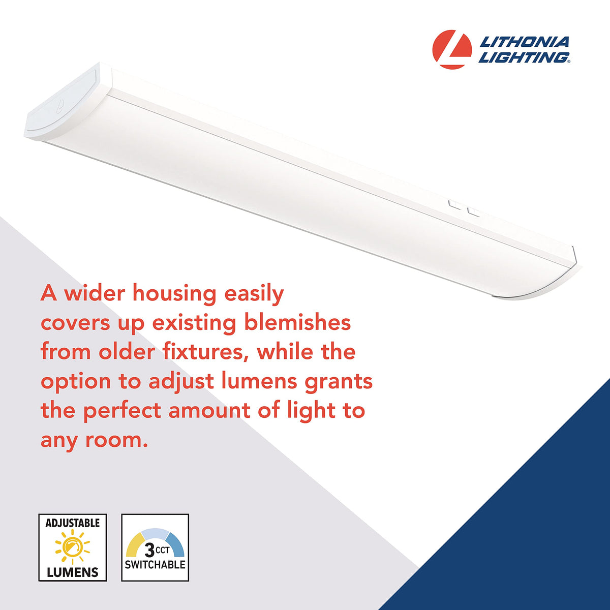 Lithonia Lighting 4 Foot Led Ceiling Light Fixture, 4 Ft Led Shop Ligh ...