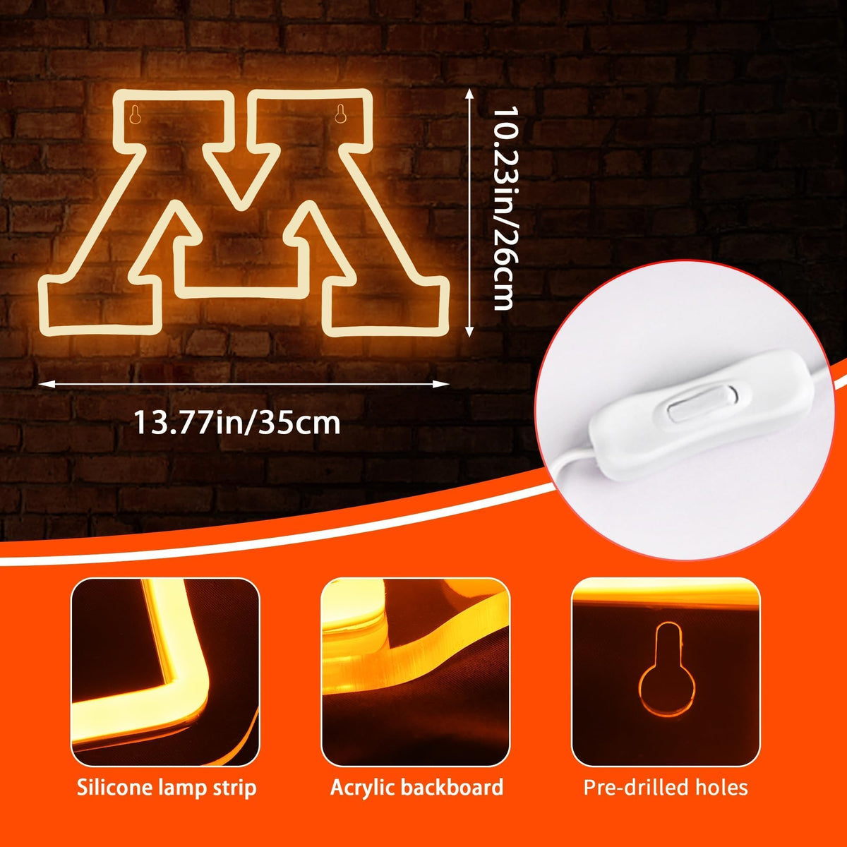 FTMGGDG University Neon LED Sign, Minnesota-Yellow, Acrylic, 13.4 x 8 ...