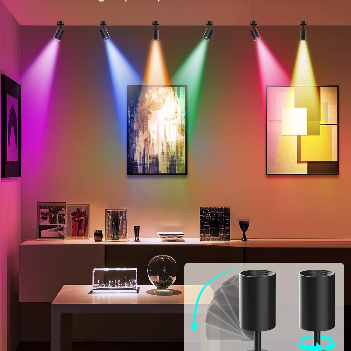 Tyute RGB Color Changing Spotlights - Dimmable LED Downlights, App & R ...