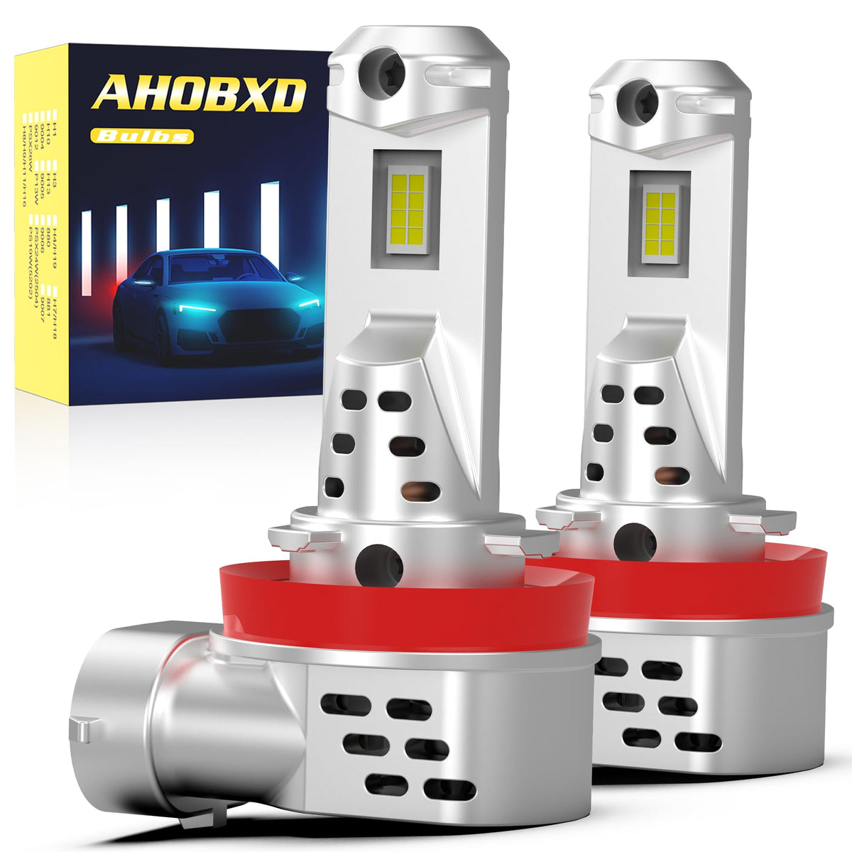 AHOBXD H11 Light Bulb Pack of 2, Upgraded 900% Brightness, 60000LM, Mi ...
