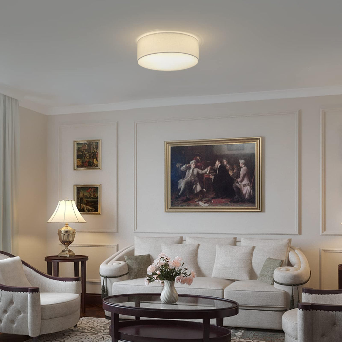 Galtlap 18'' Flush Mount Ceiling Light Modern Farmhouse Drum Ceiling ...