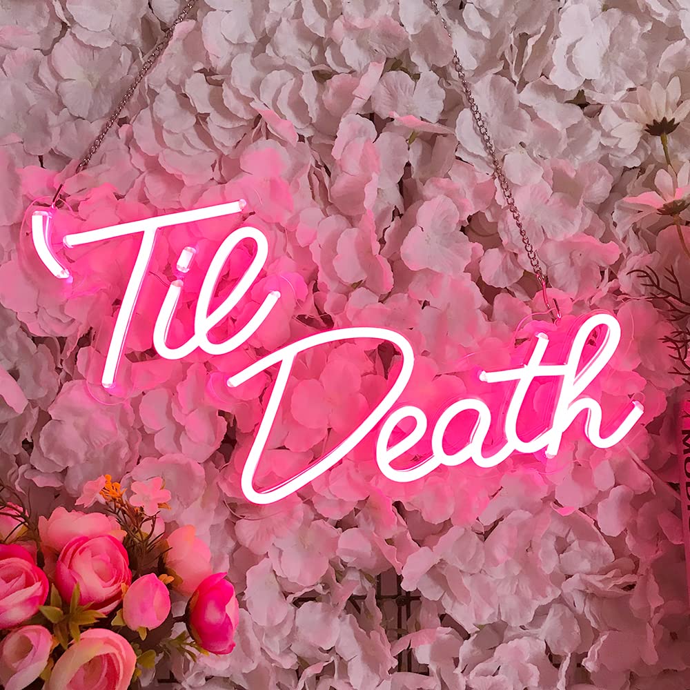 Jxin Til Death Neon Sign For Wall Decor Til Death Led Neon Light Signs ...