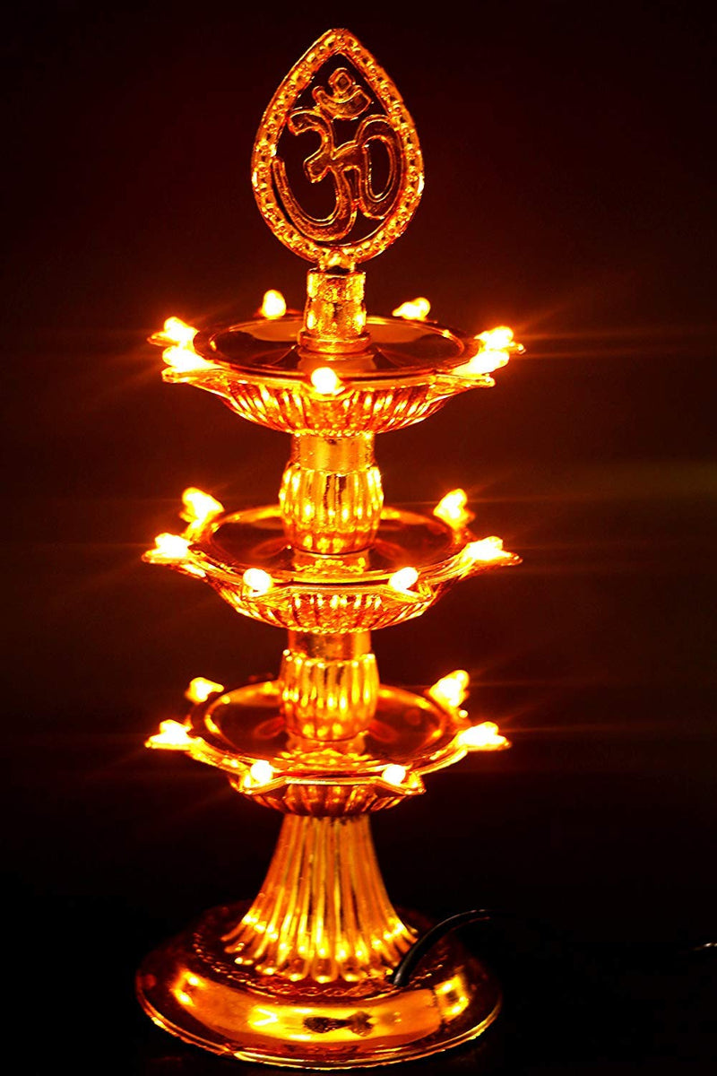 Indian Electrical Plastic Double Layer LED Golden OM Design Electric D ...