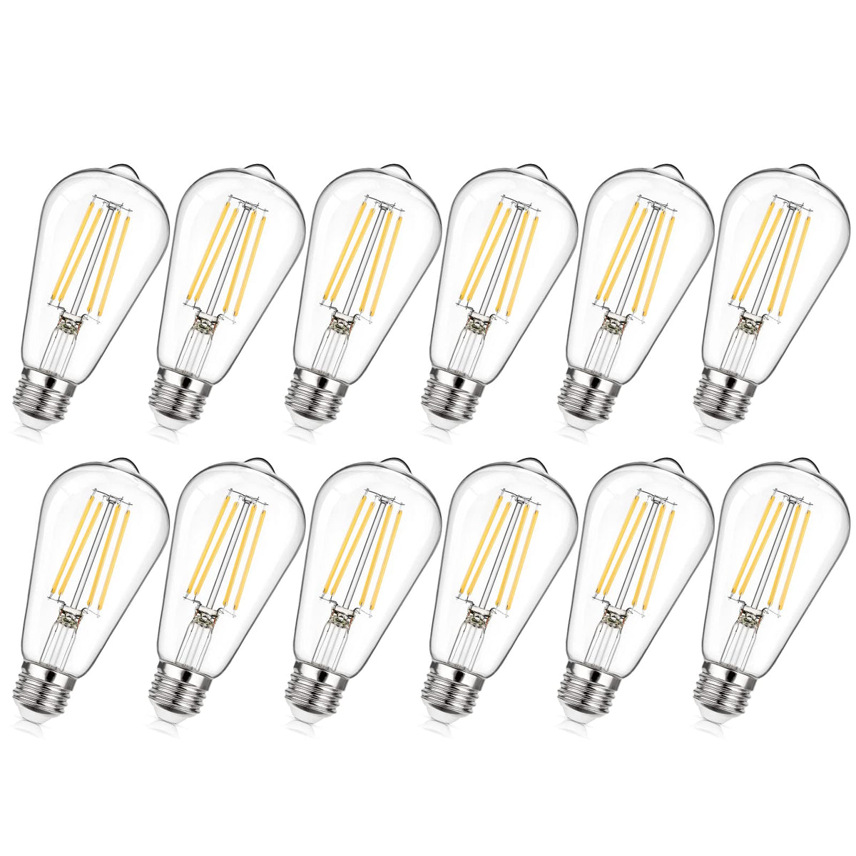 Maxvolador Dimmable Vintage Led Edison Bulb 60W Equivalent, 6W 850Lume ...