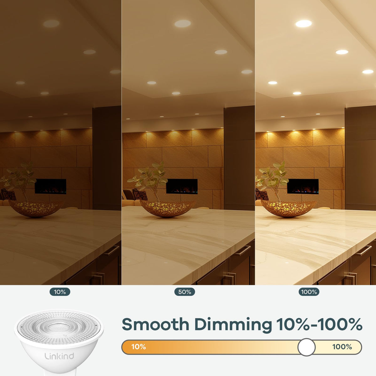 Linkind Dimmable Mr16 Led Bulbs 50W Equivalent Gu5.3 Bi-Pin Base Mr16 ...