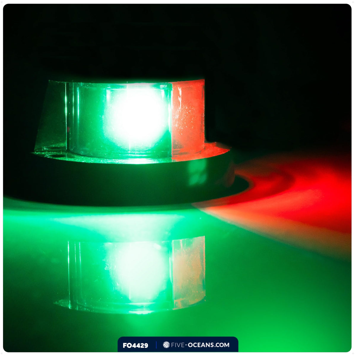Five Oceans LED Boat Navigation Lights - Red & Green Bi-Color Bow Ligh ...