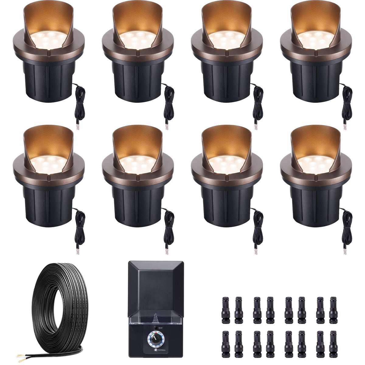 Varmtalys Landscape Well Light Kit, 8 Pack LED Low Voltage In Ground ...