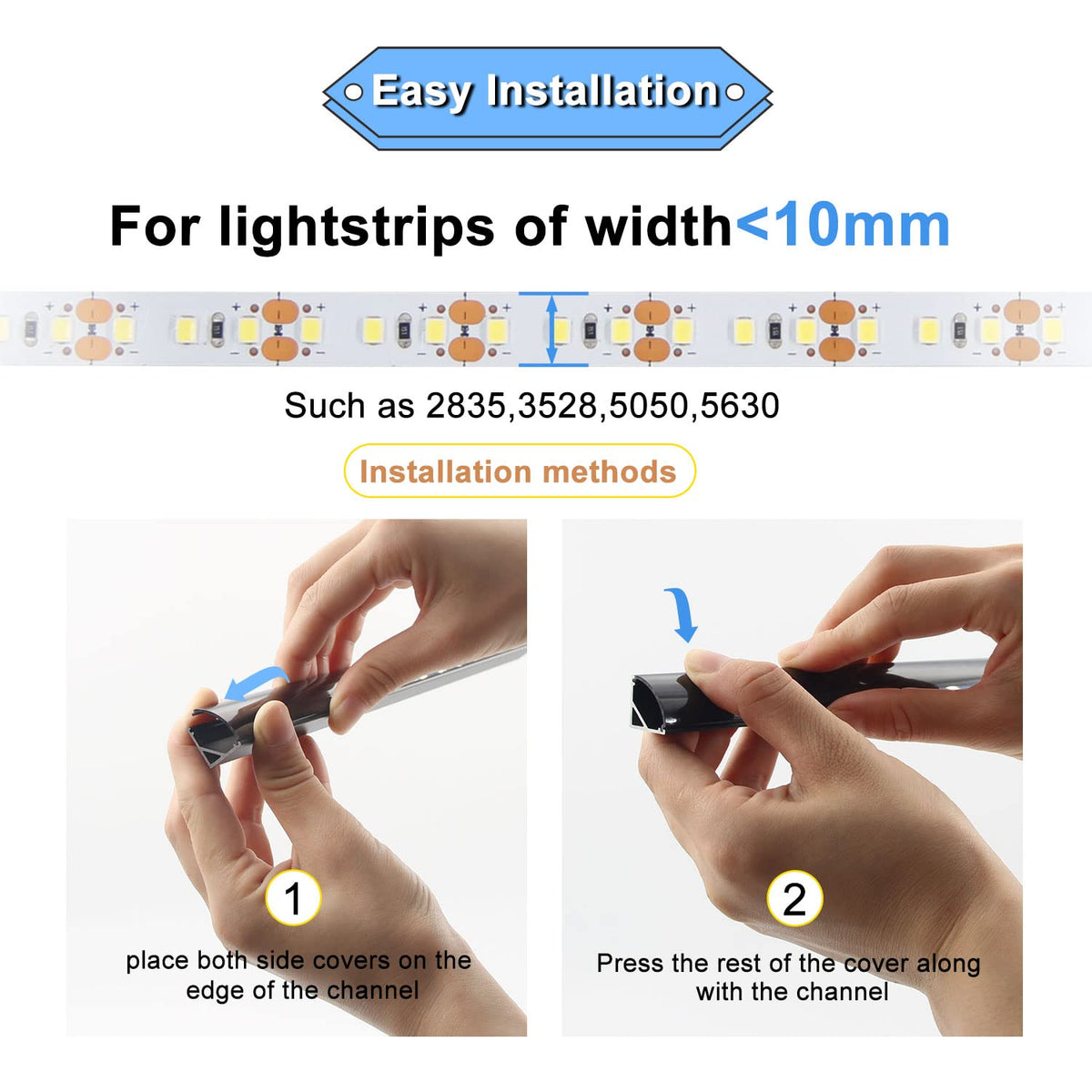 VST 10pack 3.3 ft LED Channel, V Shape Led Diffuser Channel, LED ...