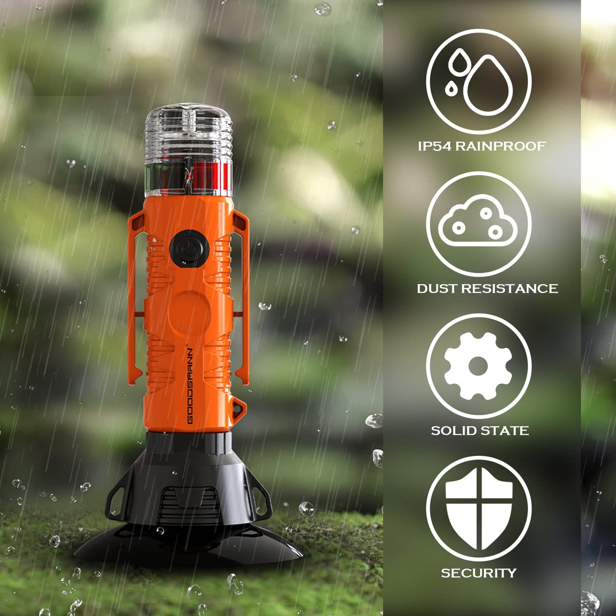GOODSMANN Flashlight Signal Light for Boat Kayak, Magnetic Base, Sucti ...