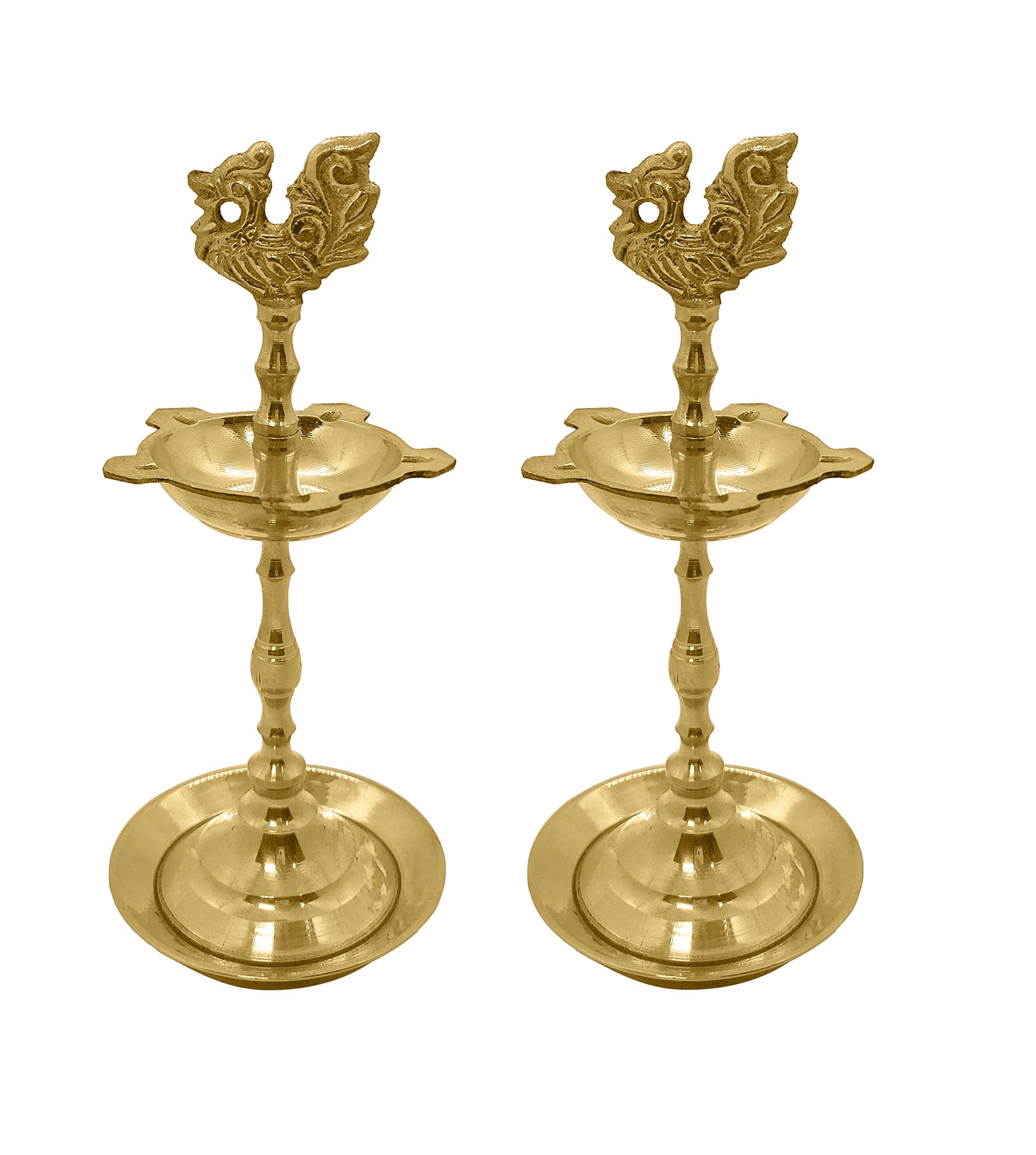Satvik 2 Pc Set of Brass Kerala Samai Diwali Deepak for Puja/Pooja Ste ...