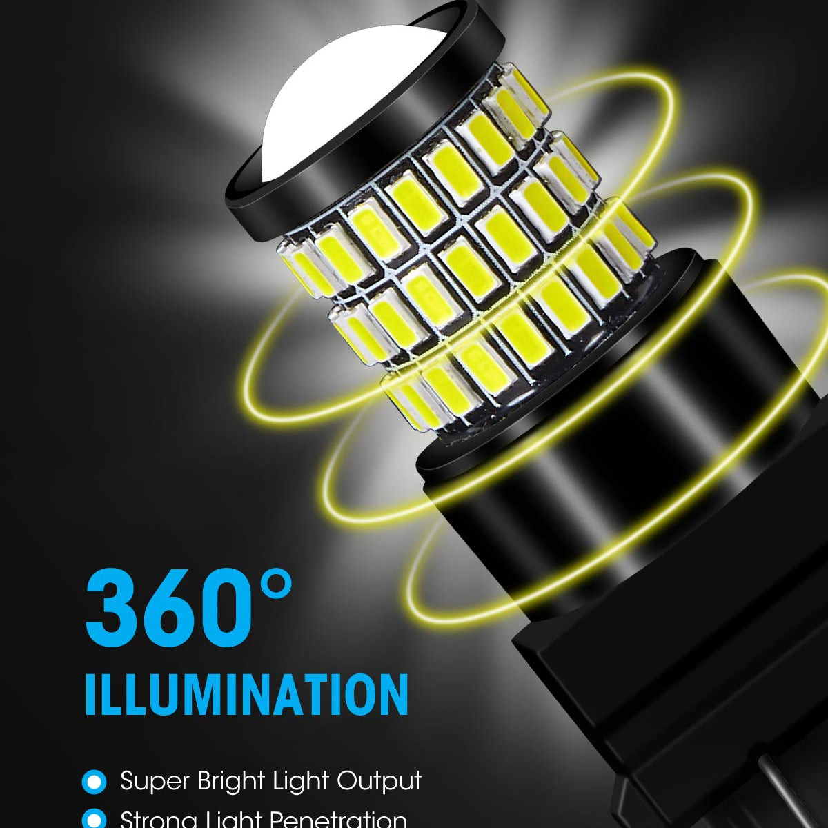Yorkim 3157 LED Bulb - White Reverse Light, Projector, Fits 3156/3157 ...