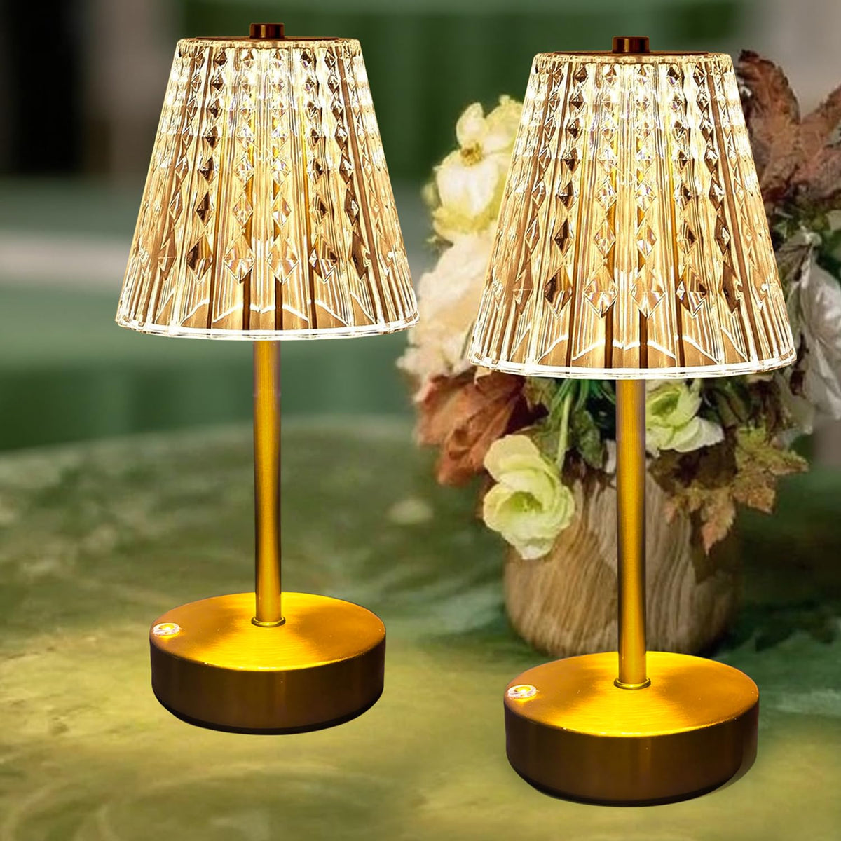 LamparaDecor Rechargeable Table Lamps Set of 2 - Small Battery Powered ...