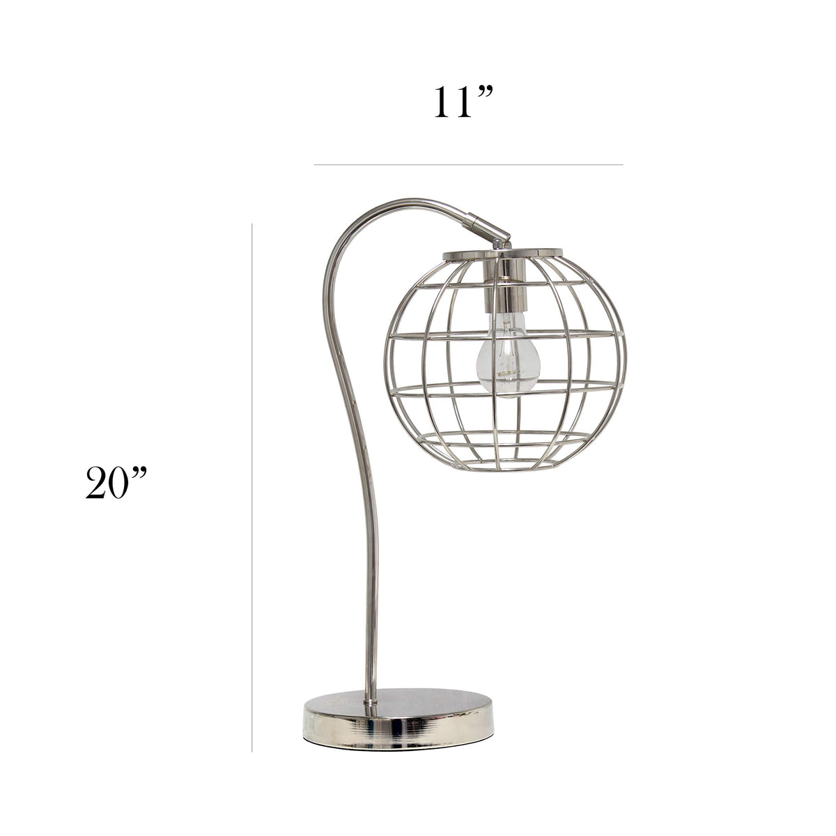 Elegant Designs LT2068-CHR Metal Table Lamp, Chrome Finish, Caged Desi ...