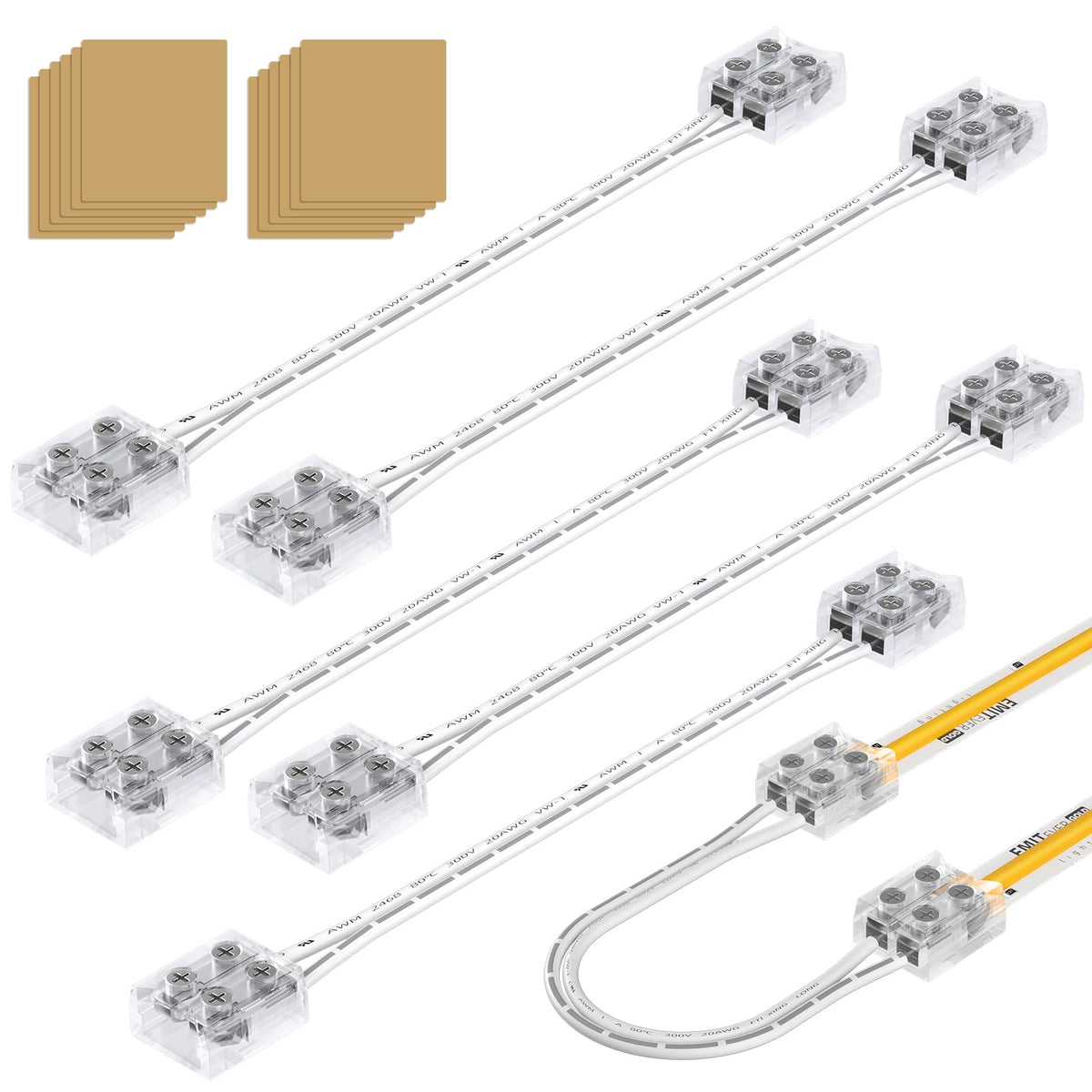 EMITEVER 10mm LED Strip Connectors,6 Packs LED Tape Light Terminal ...