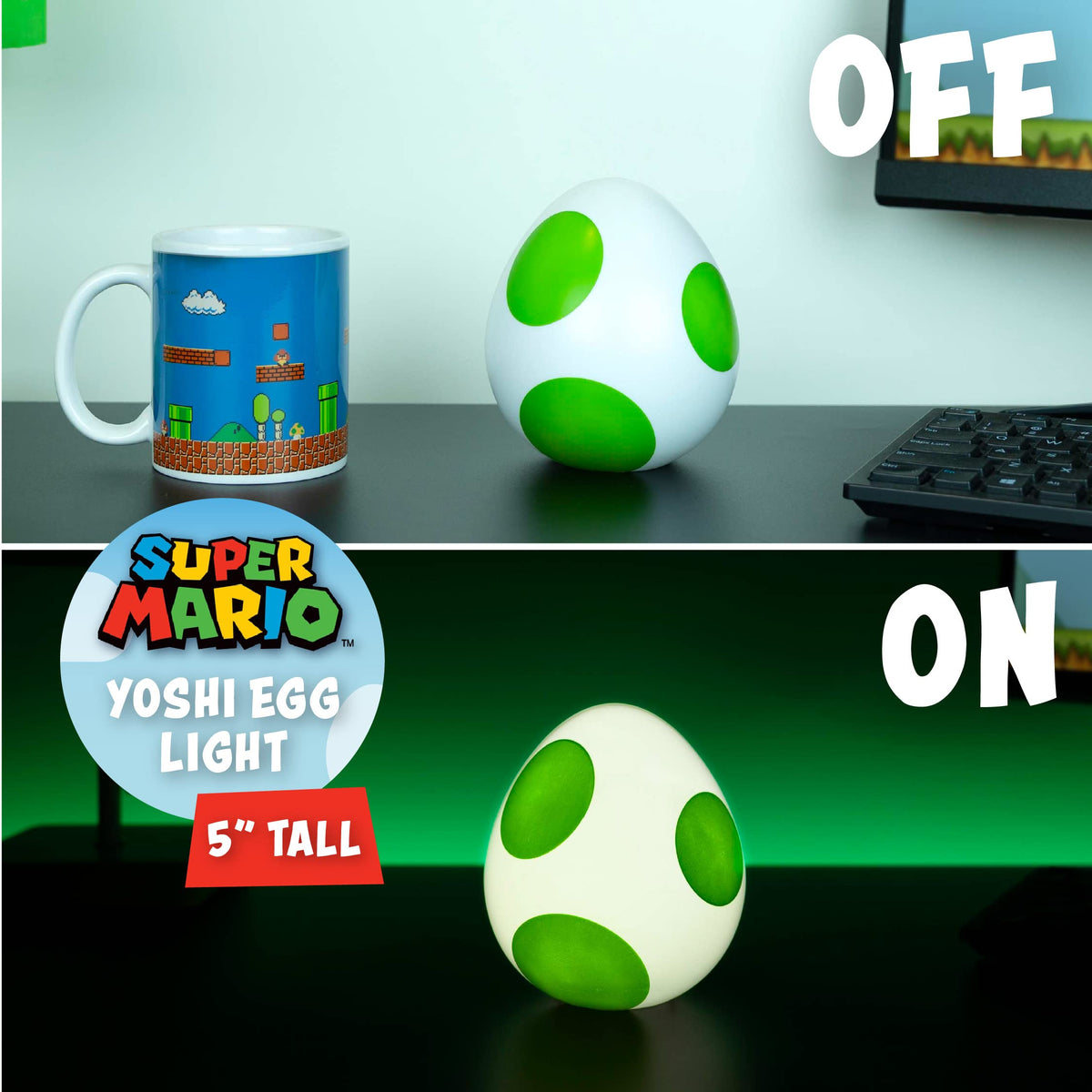 Paladone Yoshi Egg Light - Officially Licensed Super Mario Bros Decor ...