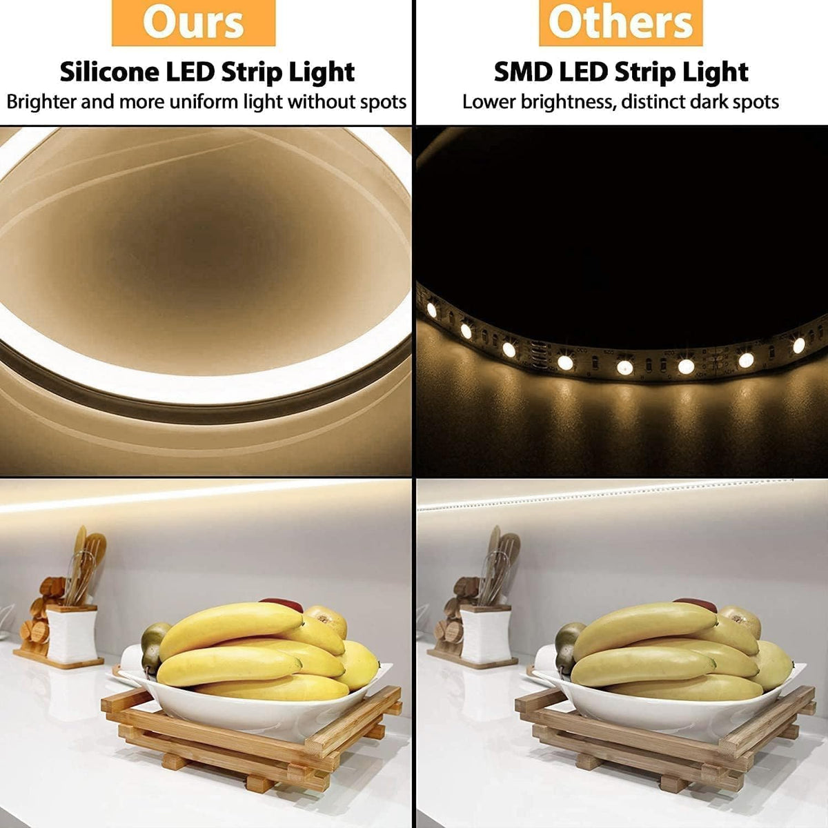 Lamomo LED Neon Strip Lights, 12V Dimmable Waterproof 16.4ft, Neutral ...