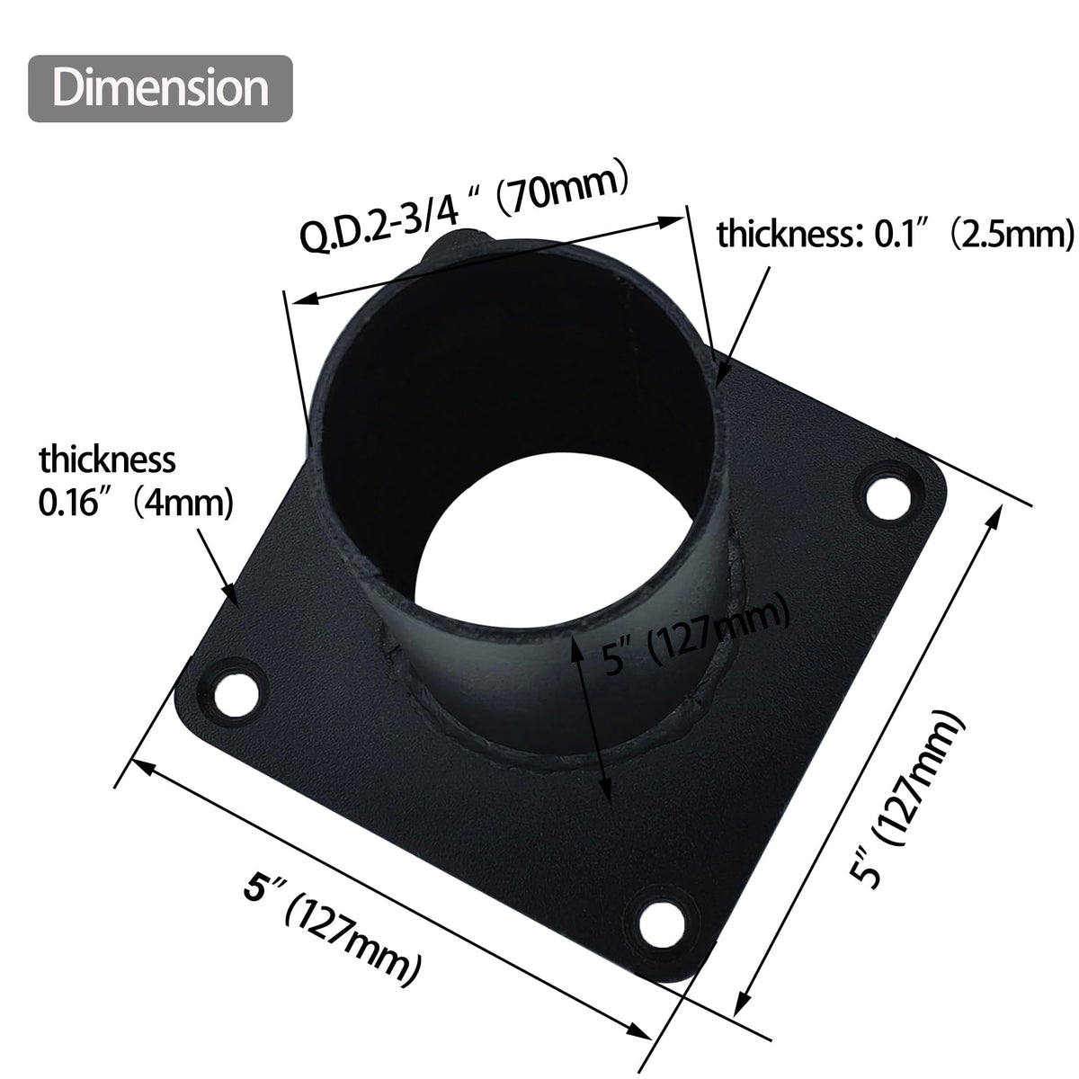 MidiVE 3 Inch Pier Mount Base, Heavy Duty Post Light Part 3'' Pier ...