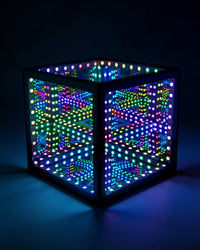 Nobiggie Infinity Mirror Cube Ambient Lighting, 3D Deep Space RGB LED ...