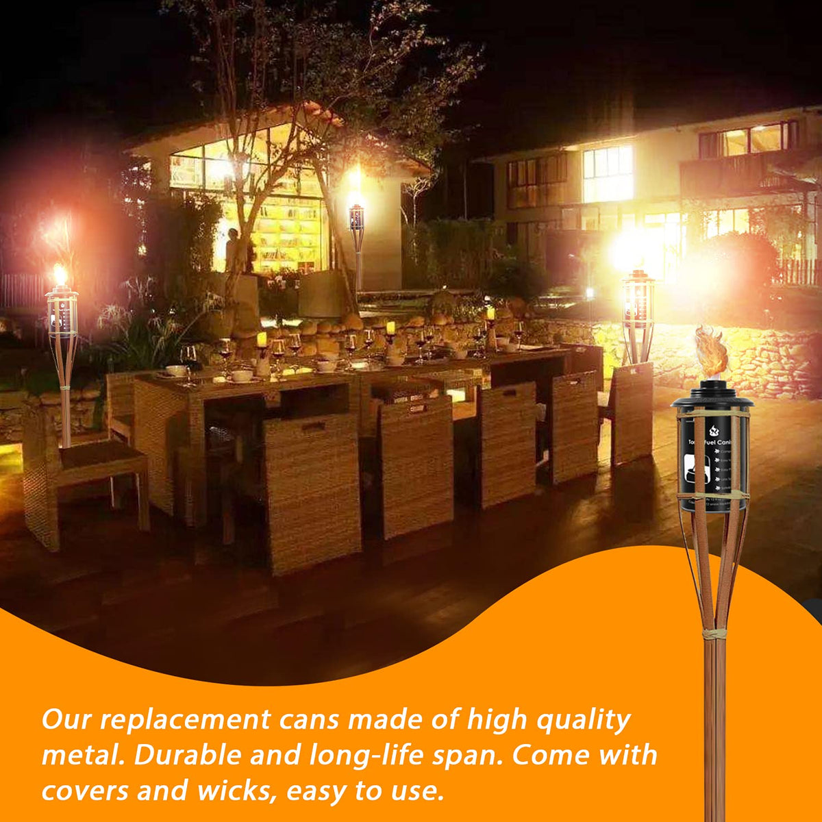 Zszmfh 6 Pack Torch Canisters,12 Oz Bamboo Torch Refillable Replacemen ...