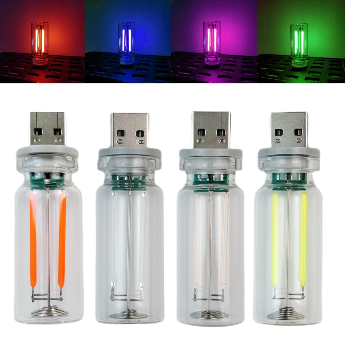 Poteital 4PCS Dimmable USB Touch Control Led Night Lights, Glass Plug ...