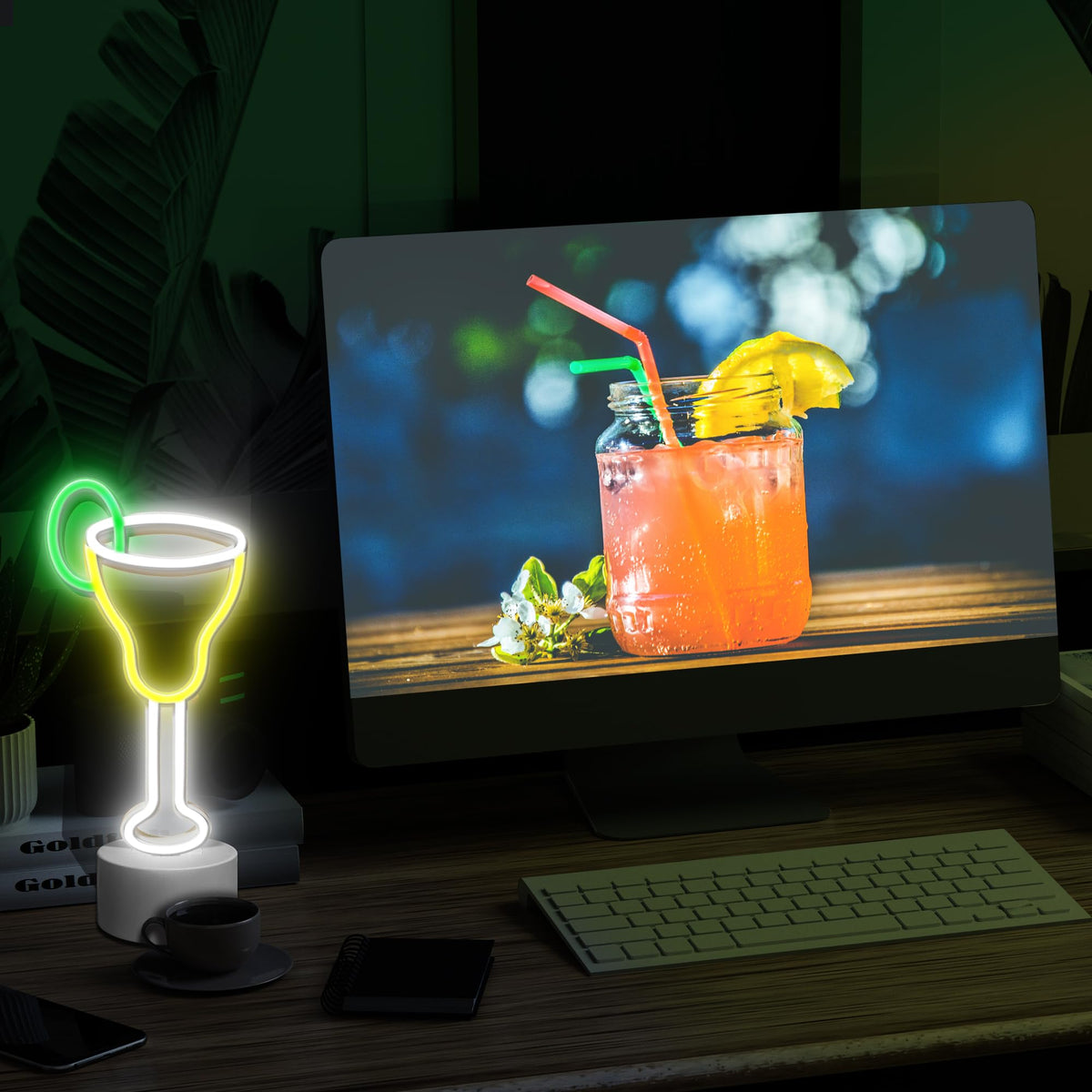 Lumoonosity Cocktail Neon Sign - USB/Battery Powered LED Bar Light - 5 ...