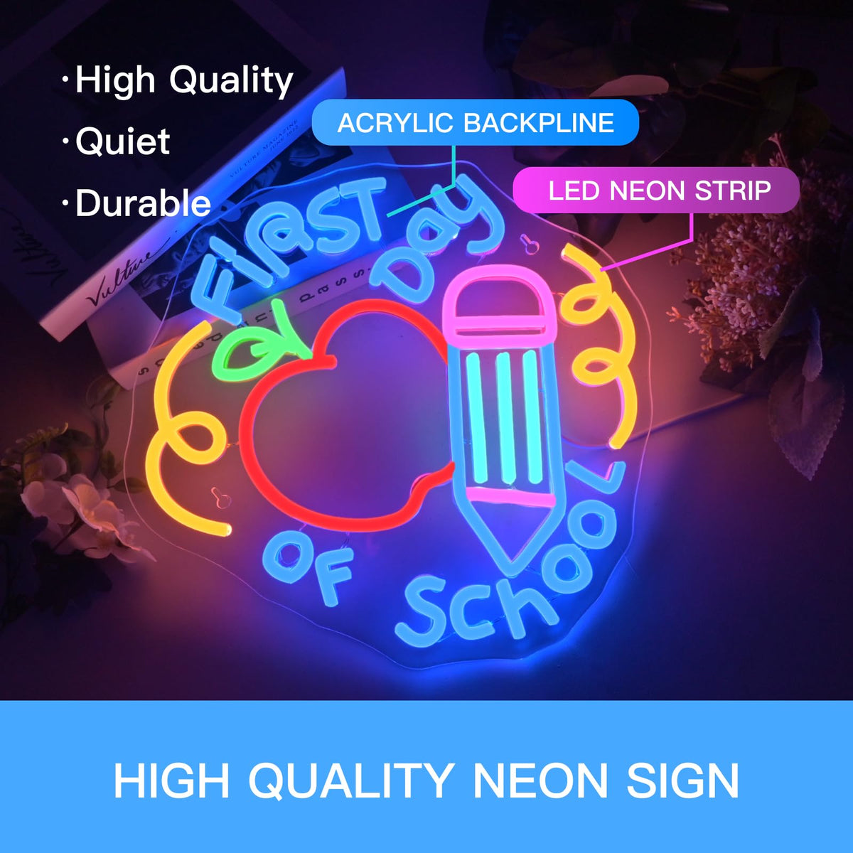 Horseneon First Day Of School Neon Sign School Neon Signs For Classroo ...