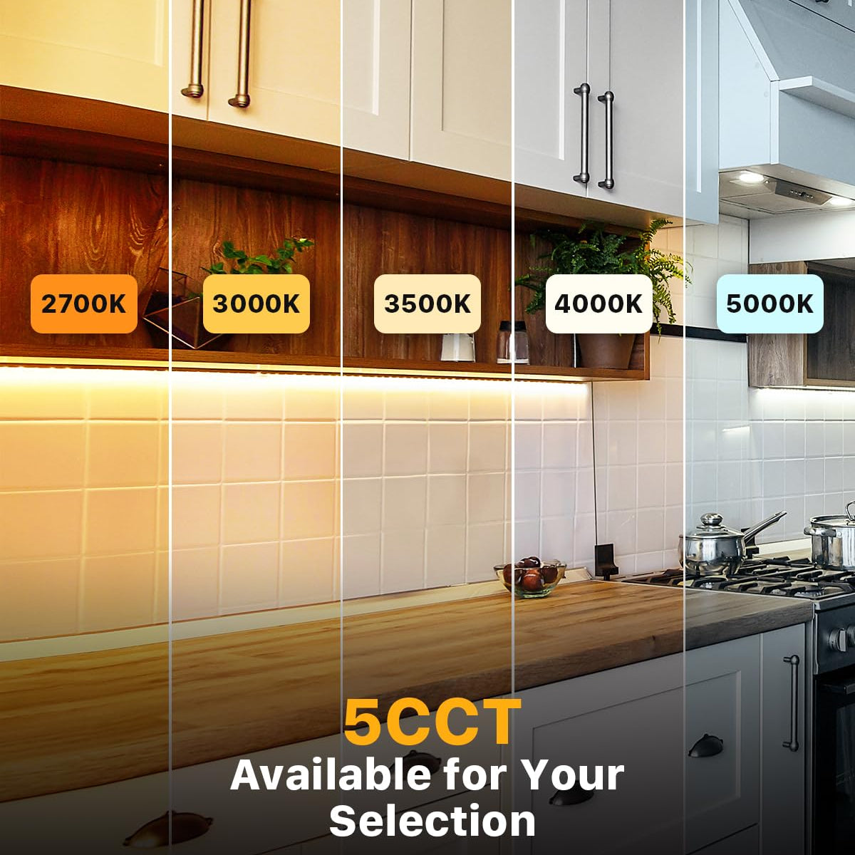 Ensenior 32 Inch LED Under Cabinet Lighting, 5CCT, 18W 1100LM, Dimmabl ...