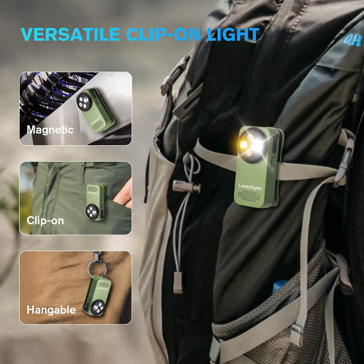 Lunasync Edc Flashlight Clip-On Light, Rechargeable 600 Lumens With ...